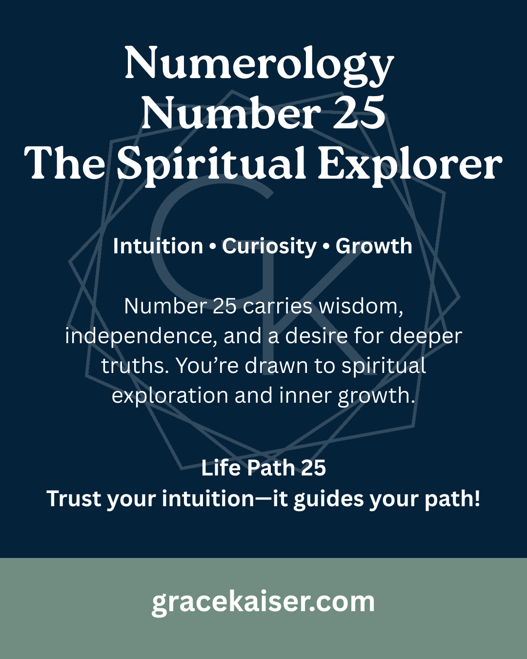 Numerology 25 - Grace Kaiser