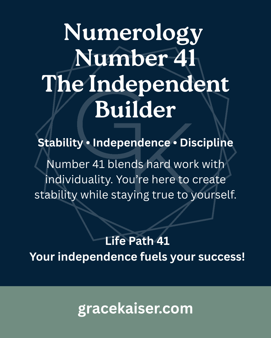 Numerology 41 - Grace Kaiser